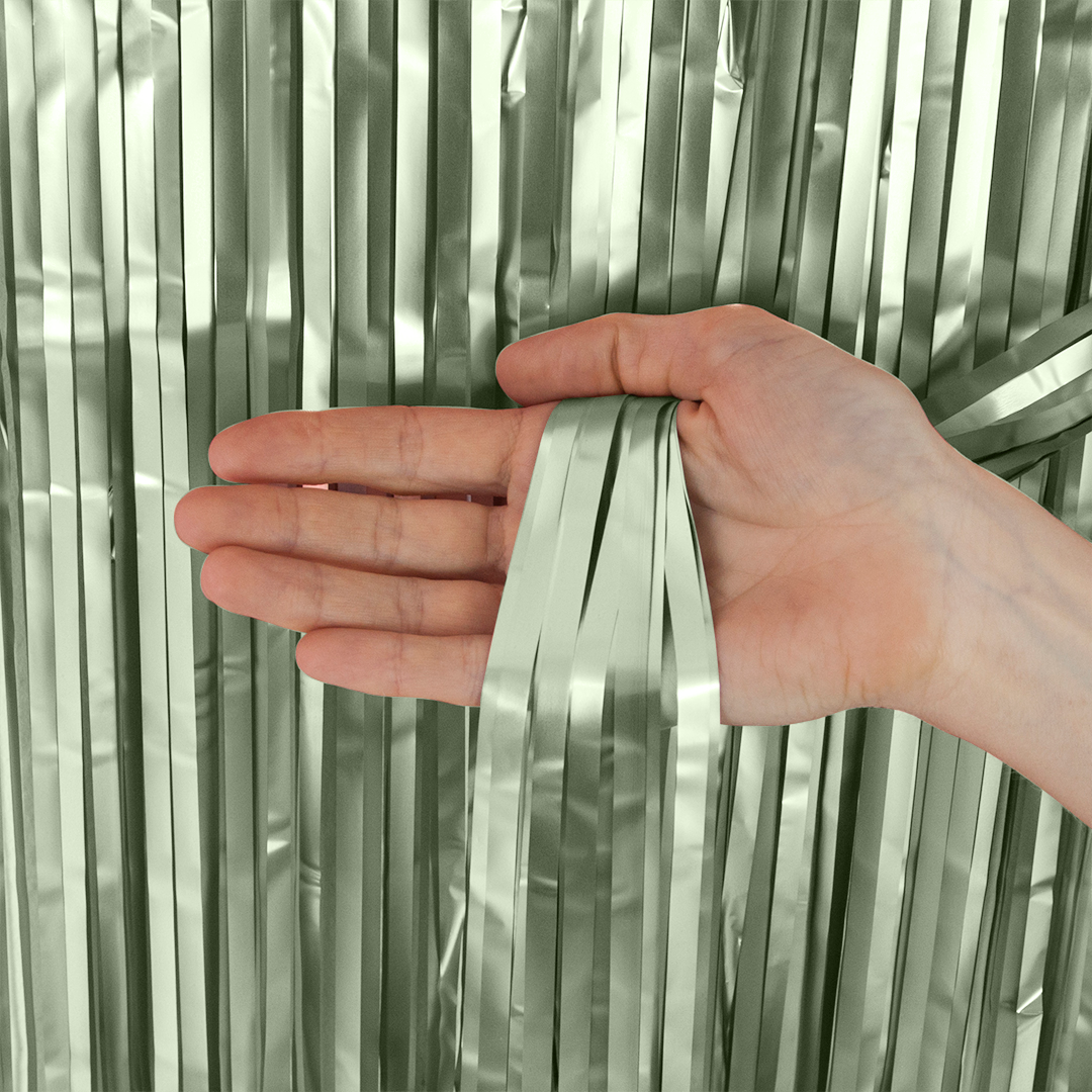 Занавес Дождик Зеленый, Матовый металл, 100x200 см, 1 шт.