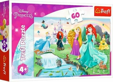 Пазлы 60 деталей. Знакомство с принцессами (Disney) 17361, (KZWP Trefl-Krakow)