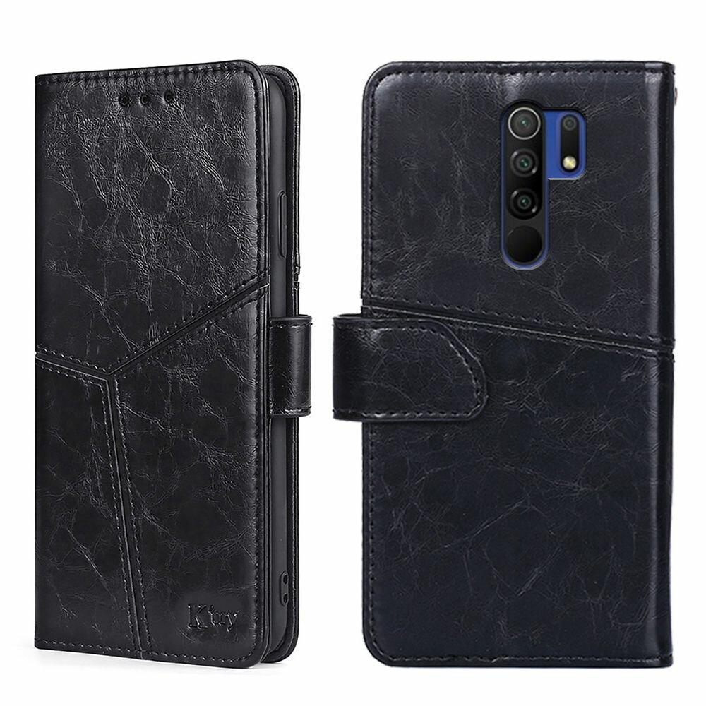 Чехол-книжка MyPads для Xiaomi Redmi 9 / 9 Prime / Poco M2 / Сяоми Редми 9 (Черный)