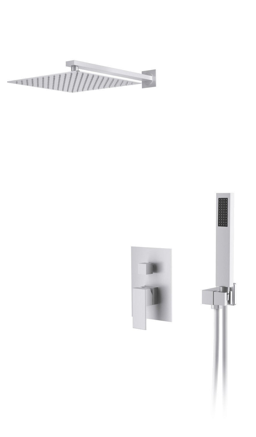 Душевая система с тропическим душем встраиваемая D&K Bayern Liszt, матовая белая (DA1515708A04)