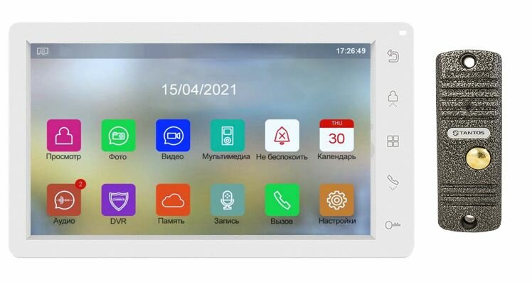 Tantos Amelie HD SE (белая) и Walle HD (серебро) комплект многофункционального домофона HD 7"