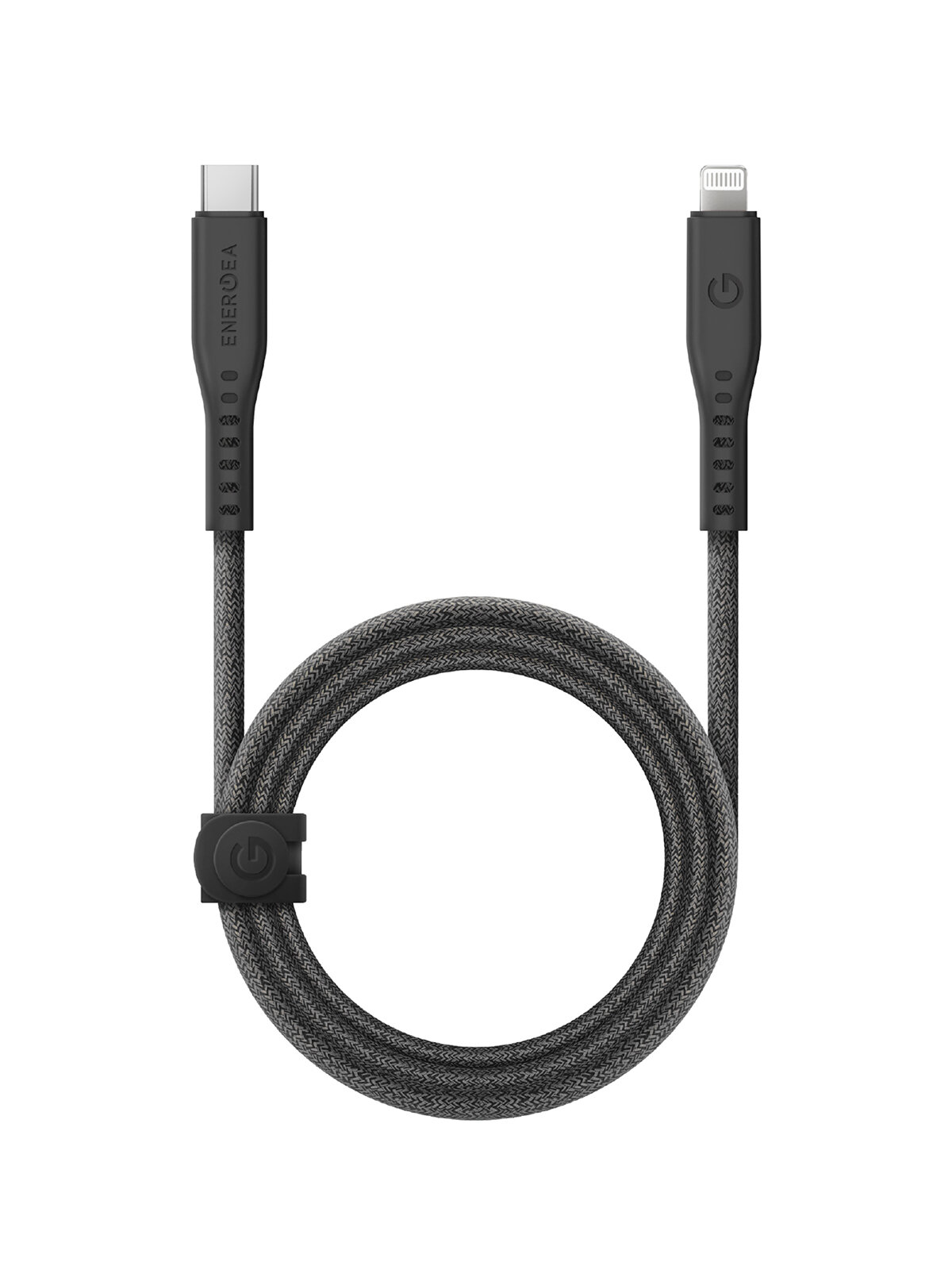 EnergEA Кабель FLOW USB-C to Lightning MFI C94 PD60W 3A Nanoweave Magnetic tie Black 1.5m