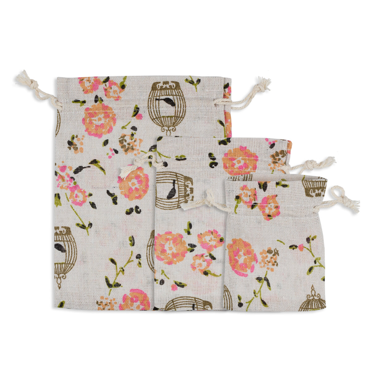 Stilerra SBAG-1-TF27 Набор подарочных мешочков, 3 шт, тканевые шнурованные мешочки