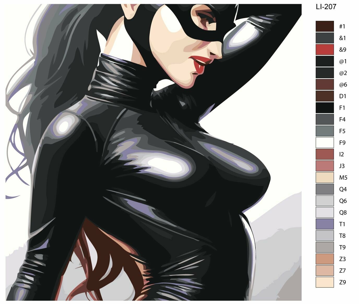 Картина по номерам,"Живопись по номерам",80 x 80, LI-207, женщина кошка