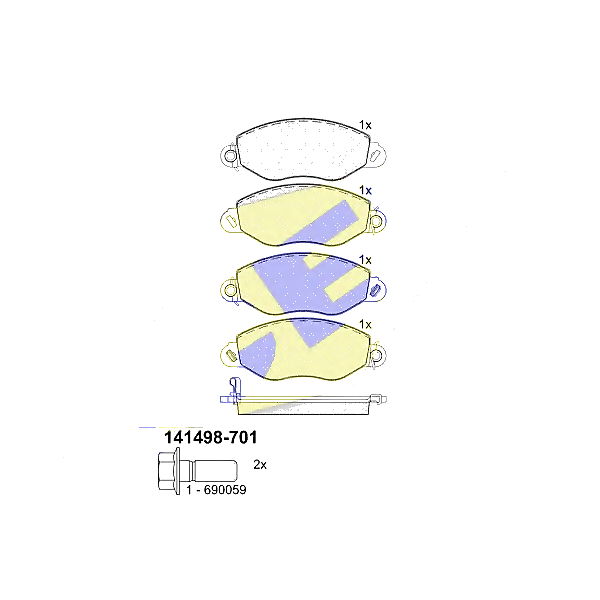 ICER 141498-701 (1135167 / 1144288 / 1318147) колодки тормозные