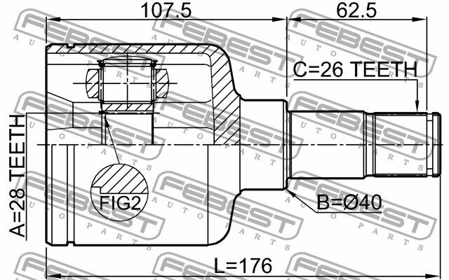 Ремкомплект шруса FORD MONDEO CA2 07, 2111CA220LH FEBEST 2111-CA220LH