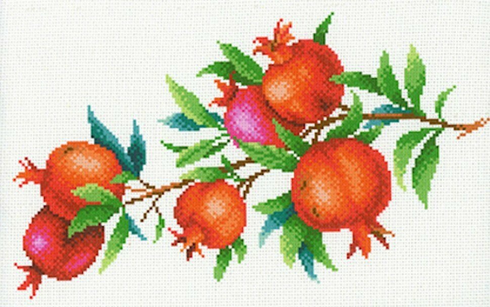 Канва с рисунком для вышивания М. П. Студия СК-103 Гранатовая ветвь, 30 x 20 см (Нитки в в комплект не входят.)