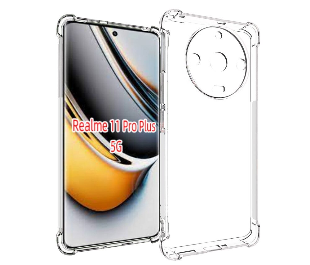 Чехол-накладка MyPads Tocco для Realme 11 Pro / 11 Pro Plus с усиленной защитой углов, противоударный, прозрачный