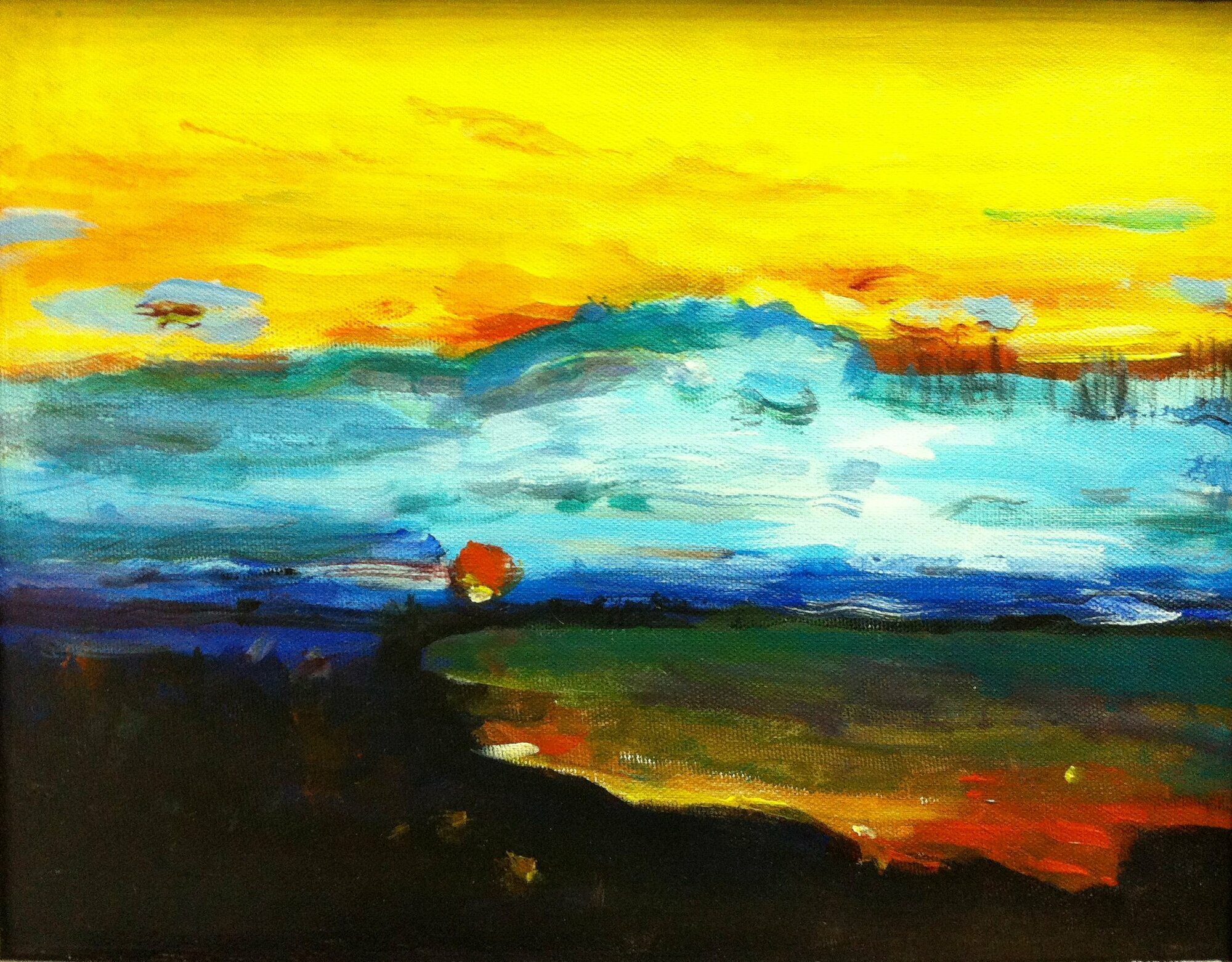 Картина "Композиция", 30х40 см, холст; масло, авторская работа;