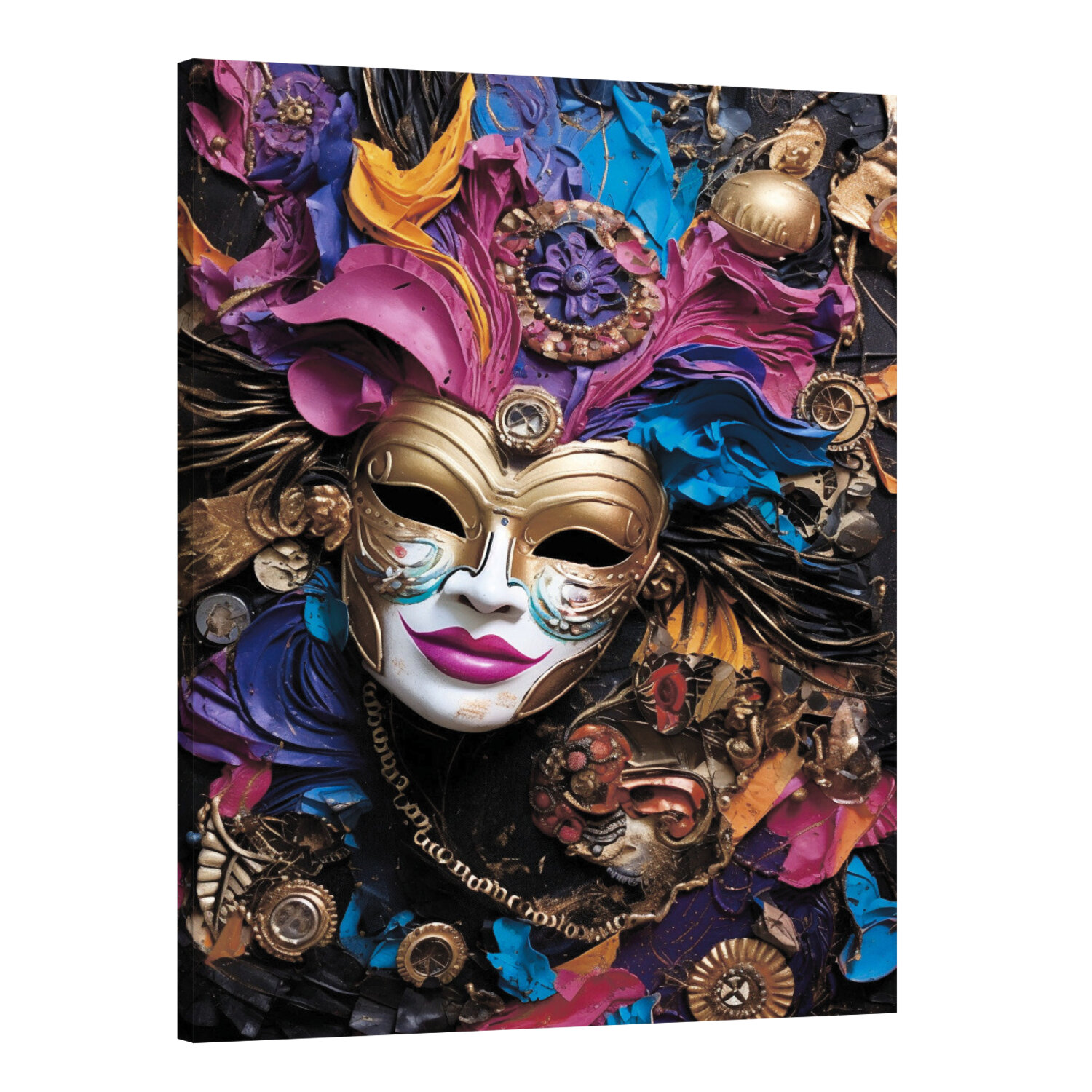 Интерьерная картина 50х70 "Шутовской король: Веселье и маскарад"