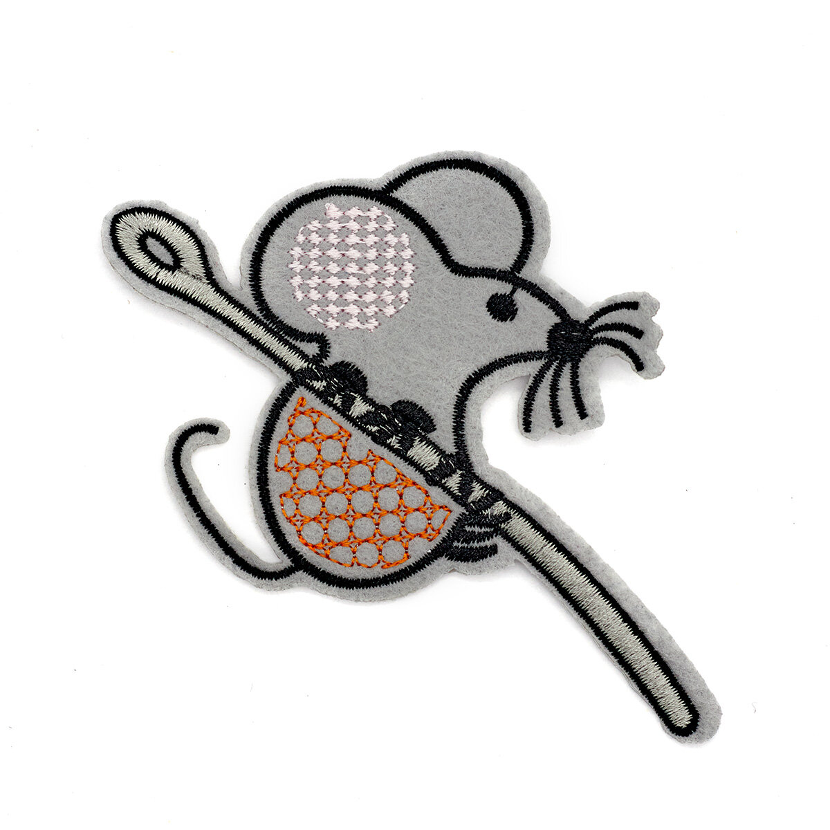 Термоаппликация на одежду вышитая Айрис 'Мышка с иголкой', 15829, 11,2*7,6 см, 2 шт