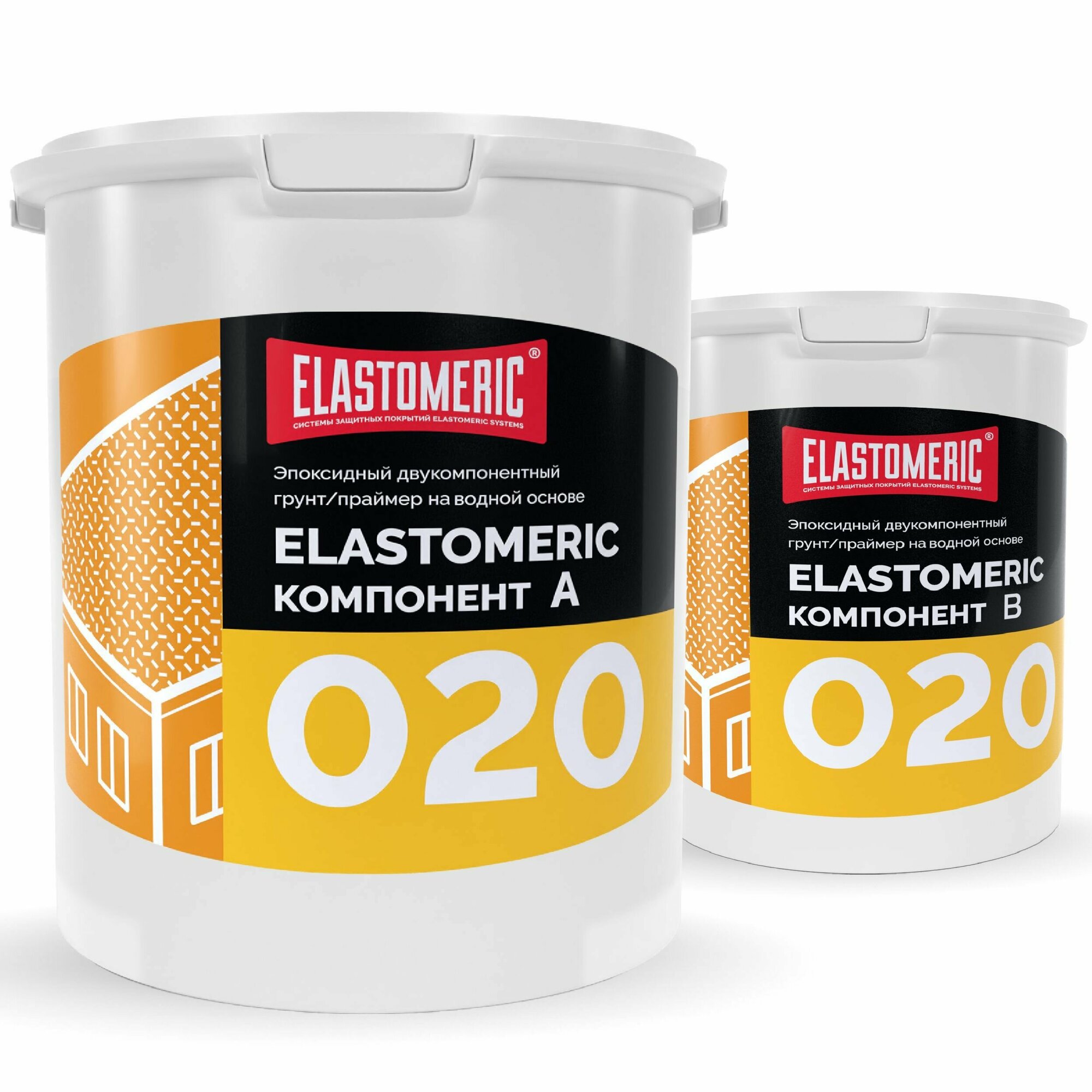 Грунтовка 5кг, эпоксидная двухкомпонентная прозрачная Elastomeric-020