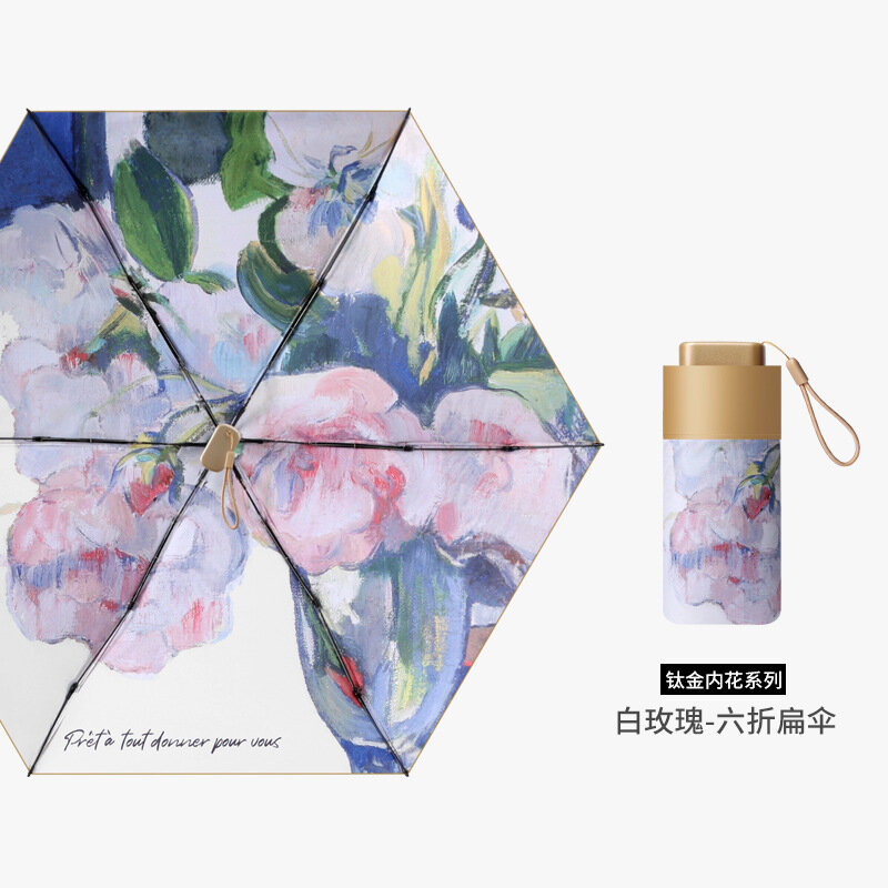 Зонт, солнцезащитный, мини-складной, УФ-защита, белый, 60% скидки