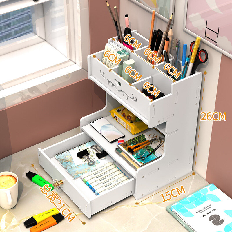 Контейнер для ручек с высоким хранилищем ящиком для письменных принадлежностей на столе для офиса и детей маркерная коробка для хранения (держатель для ручек 6-отверстий)