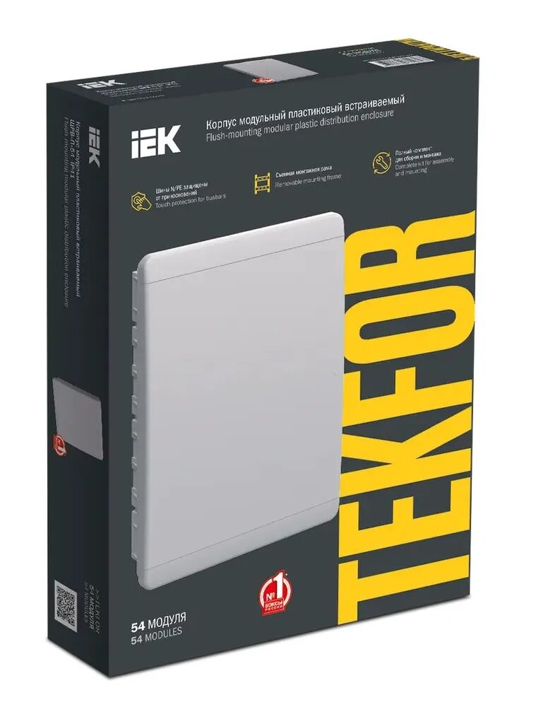 TEKFOR Корпус пластиковый встроенный ЩРВ-П-54 IP41 белая дверь IEK