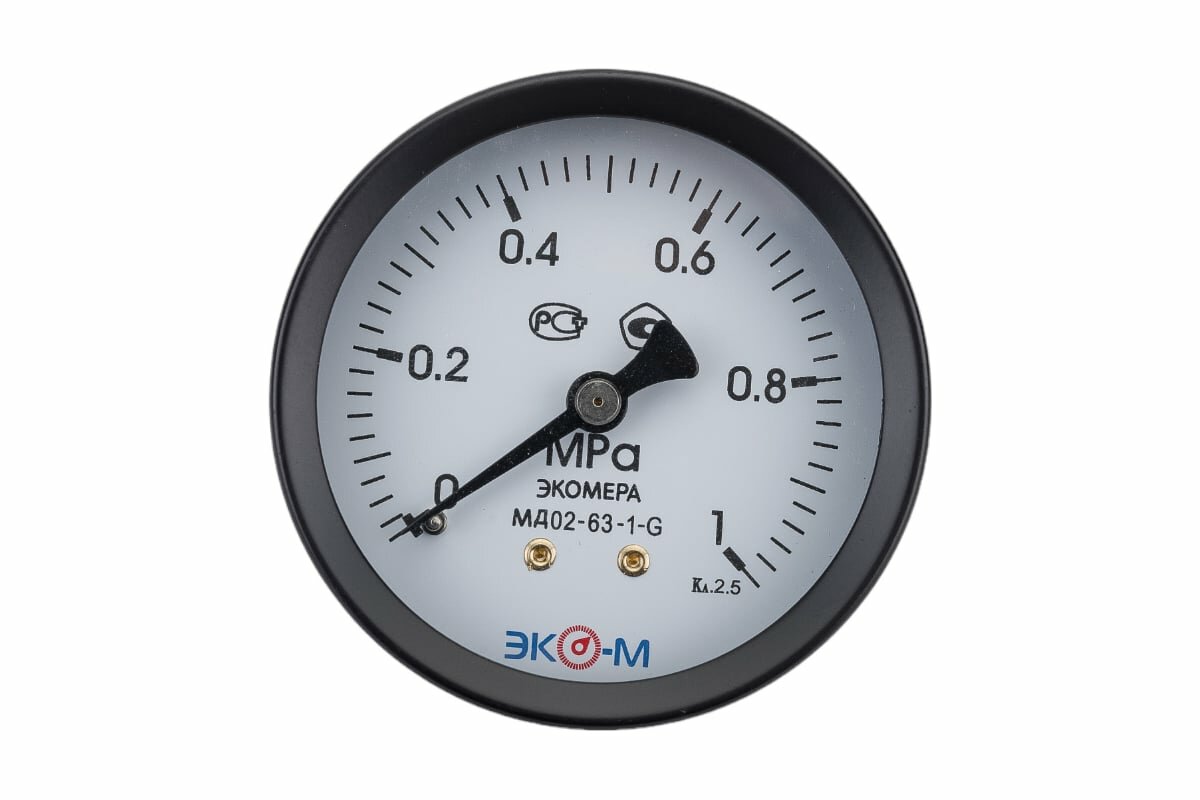 ЭКО-М Манометр Экомера МД02-63мм 0.1,0МПа G1\4 Осевой МД02-63-G-1МПа-ОИ