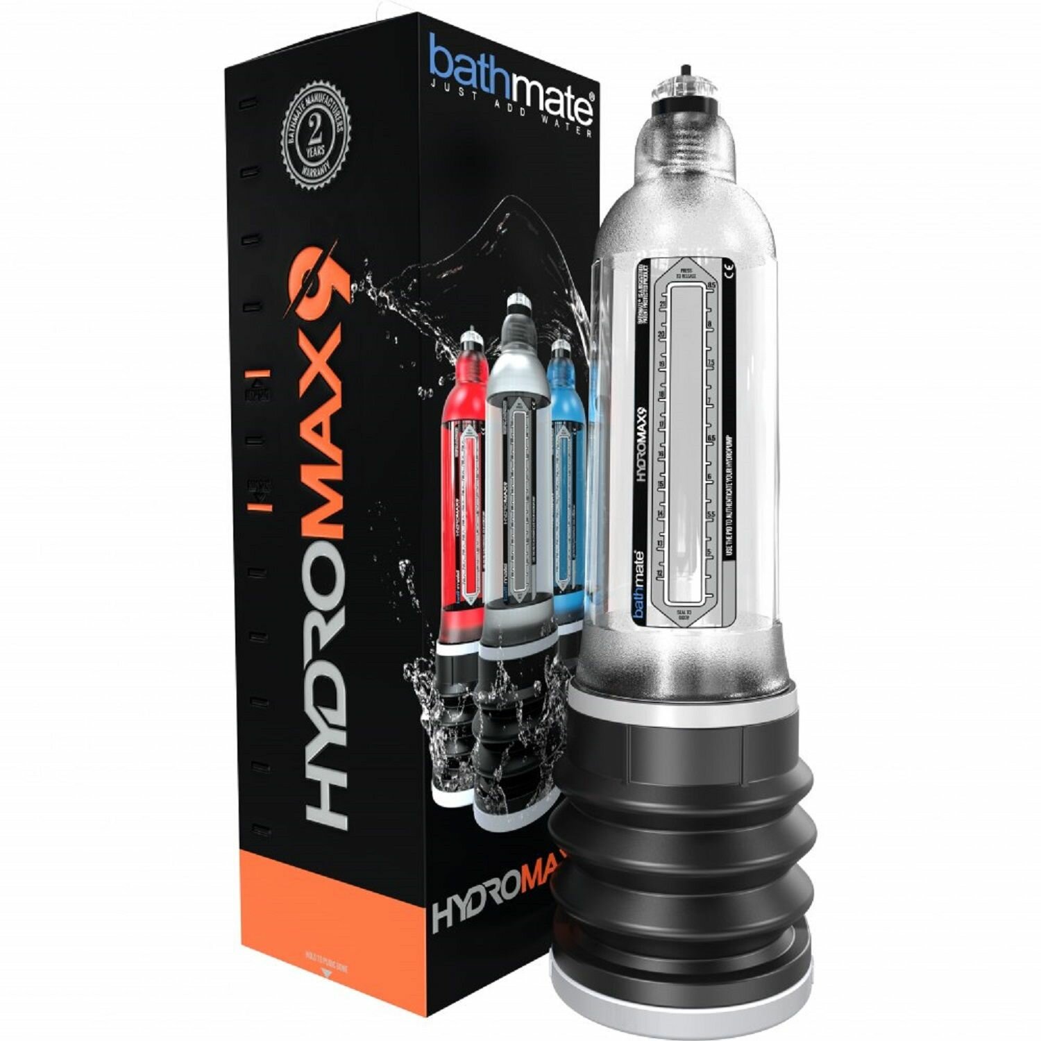 Мужская пластиковая гидропомпа Hydromax 9 для увеличения члена, цвет прозрачный, Bathmate BM-HM9-CC