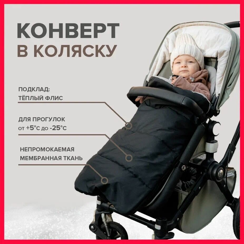 Теплый конверт в коляску — фото 1