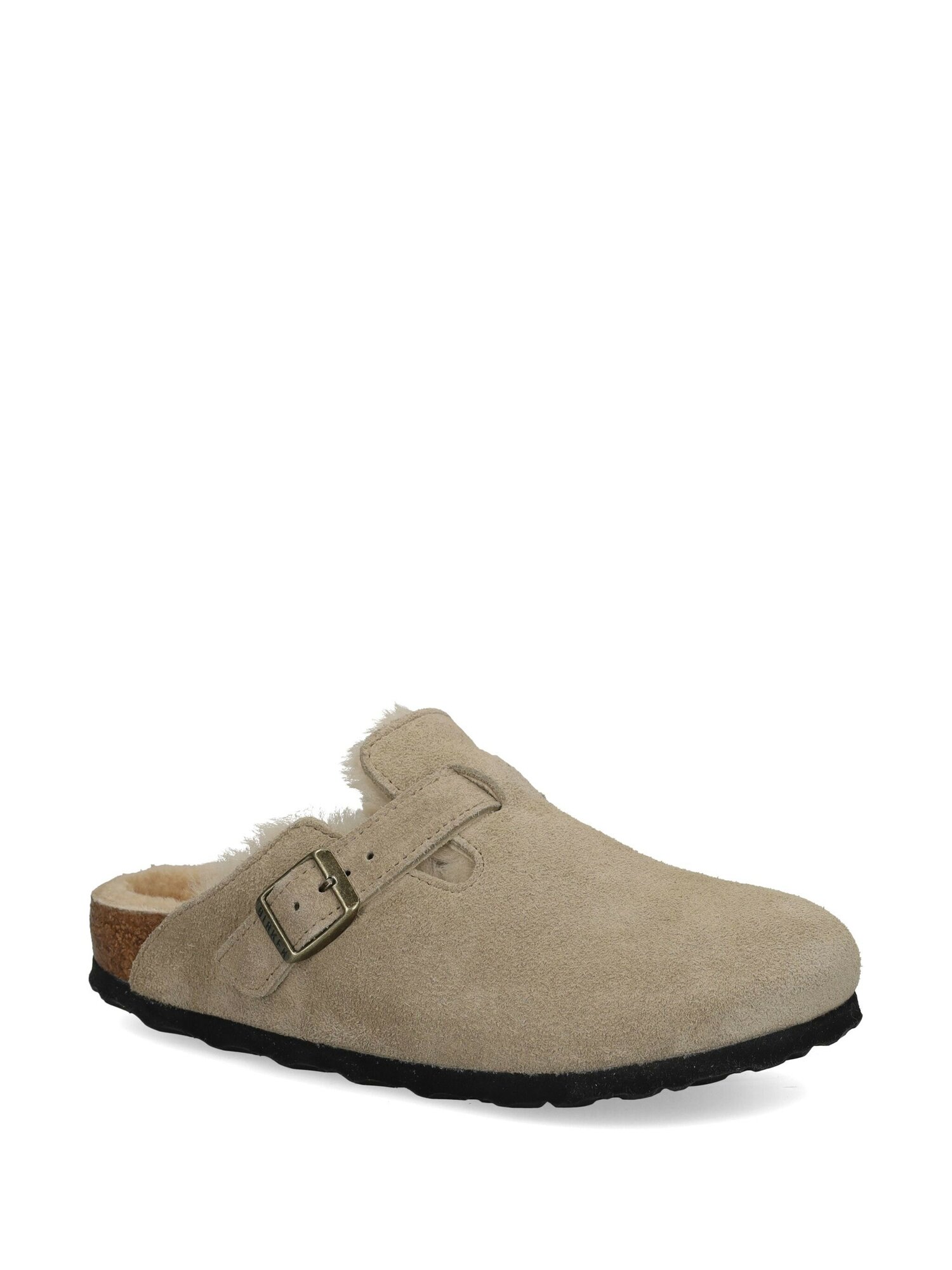 Мюли Birkenstock Boston Shearling, размер 37 EU, серо-бежевый — фото 1