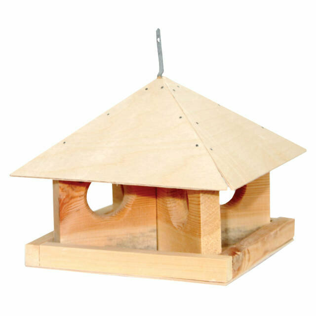 Кормушка для птиц Шатер из дерева 24х24х18 см для дома и дачи, безопасная на воздухе