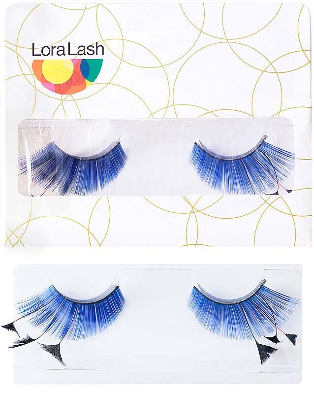 Hairshop Ресницы перьевые голубые лисички 3 МУ011