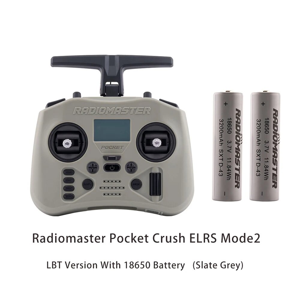 Радиопульт RadioMaster Pocket Crush с предустановленной прошивкой EdgeTX ExpressLRS, с гимбалами типа Hall, портативный, легкий