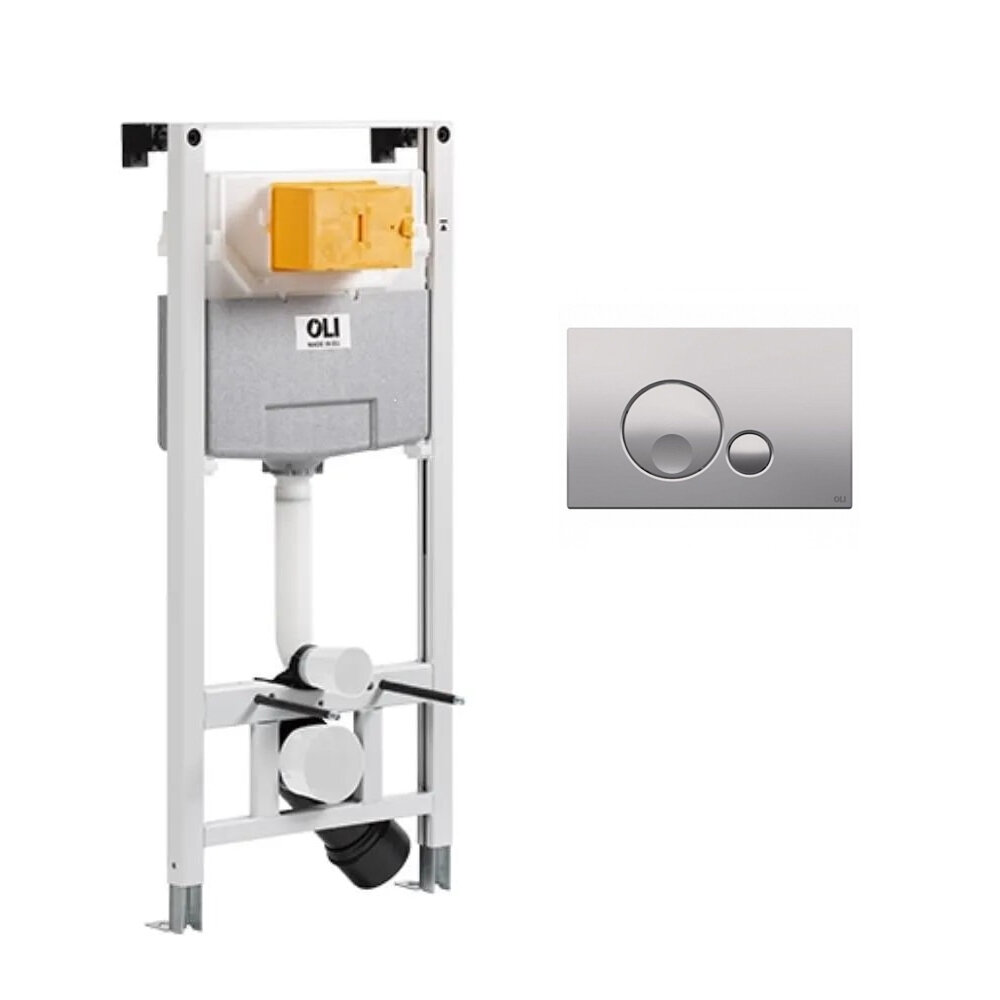 Инсталляция для унитаза OLI 120 ECO в комплекте с кнопкой смыва Globe хром глянец