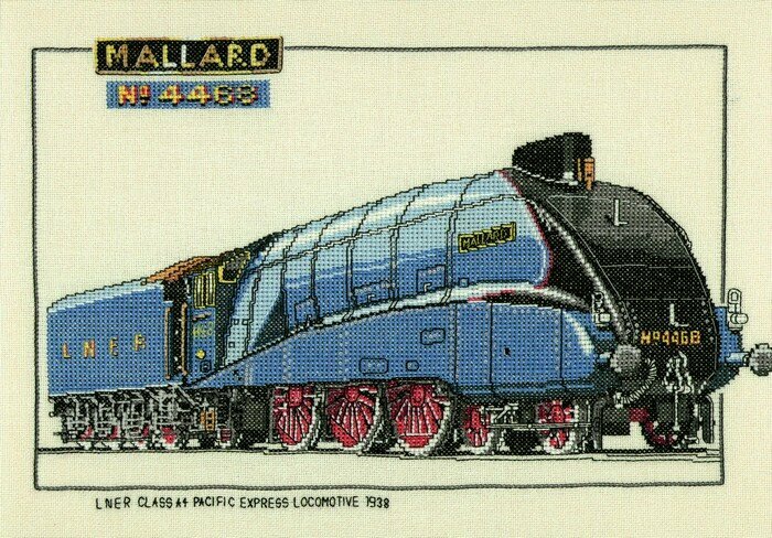 Схема для вышивания Heritage #CMA125C Mallard (Паровоз Мэллэд)