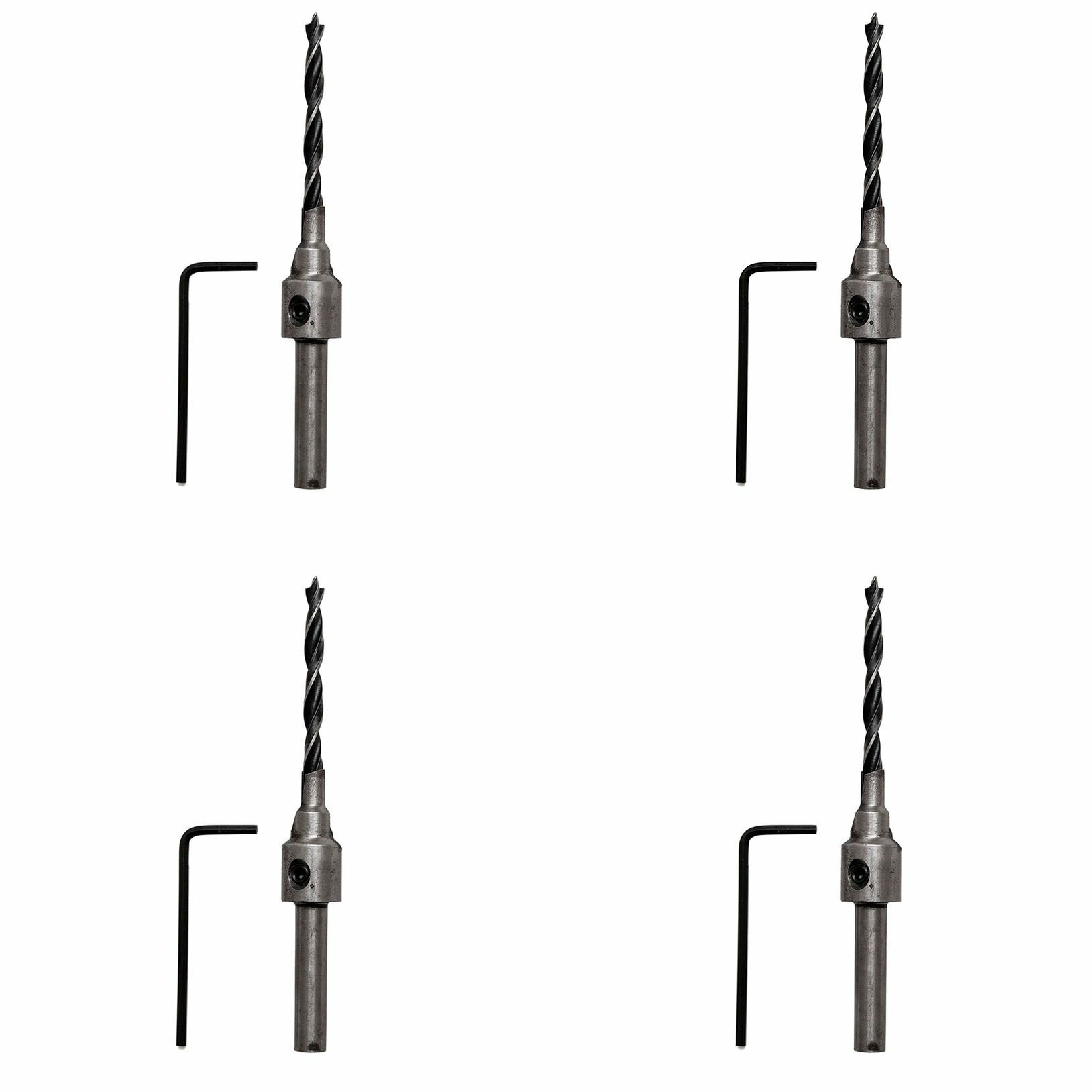 Сверло по дереву Vira (552770) 5х120 мм конфирмат для мебельной стяжки 7х70 мм HCS (высокоуглеродистая сталь) с зенкером (4 шт.)