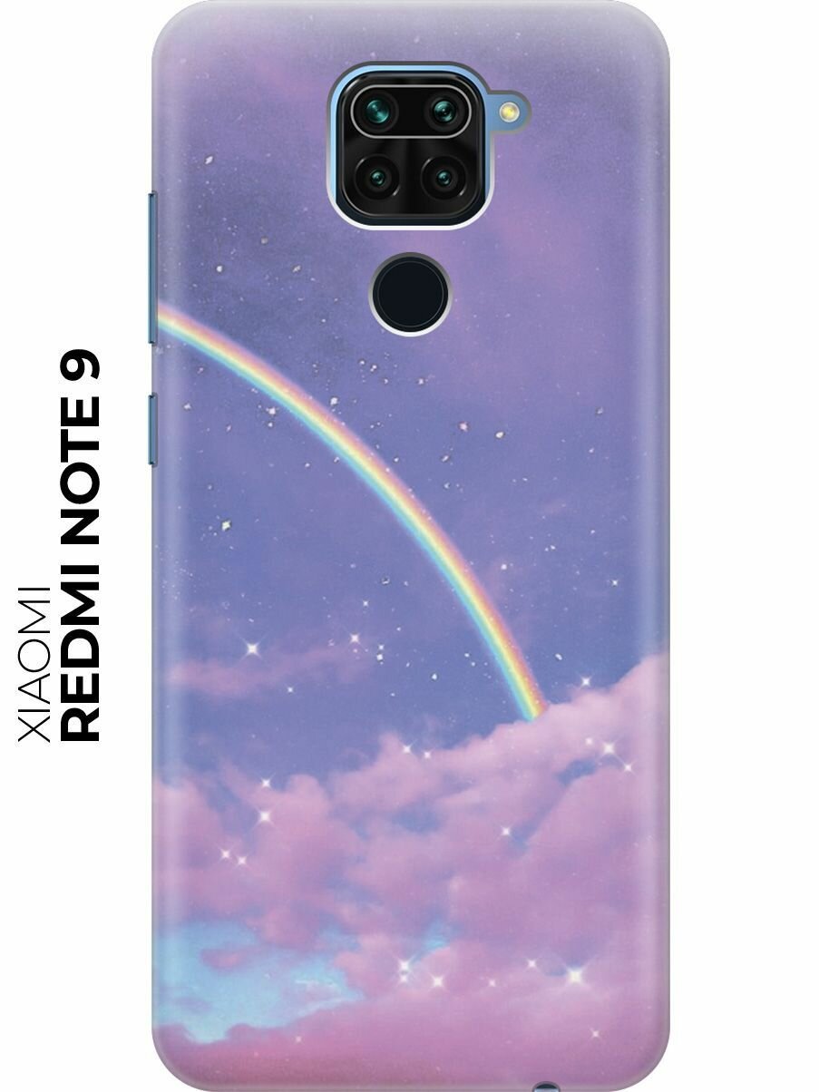 Силиконовый чехол Волшебная радуга в облаках на Xiaomi Redmi Note 9 / Сяоми Редми Ноут 9