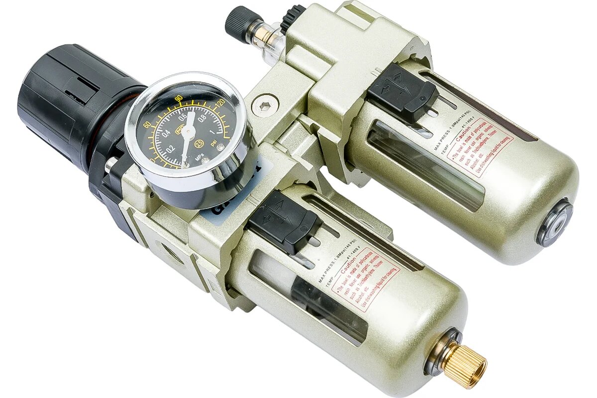 Gigant Фильтр-влагоотделитель компрессора с регулятором давления и лубрикатором 1/4 дюйм