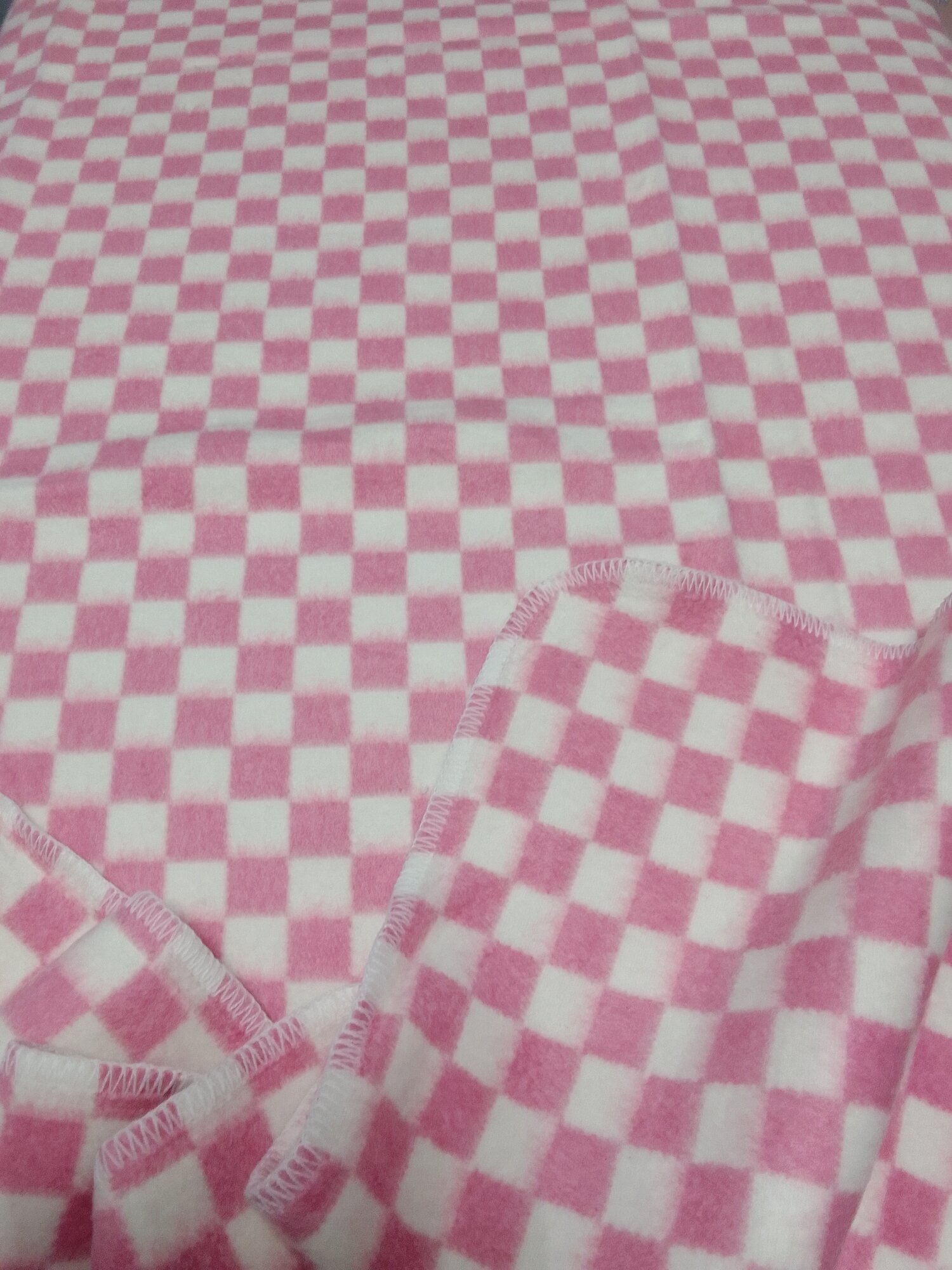Одеяло байковое детское ермошка "Мелкая клетка", 140 х100, 57-3ЕТ/420, розовый Т