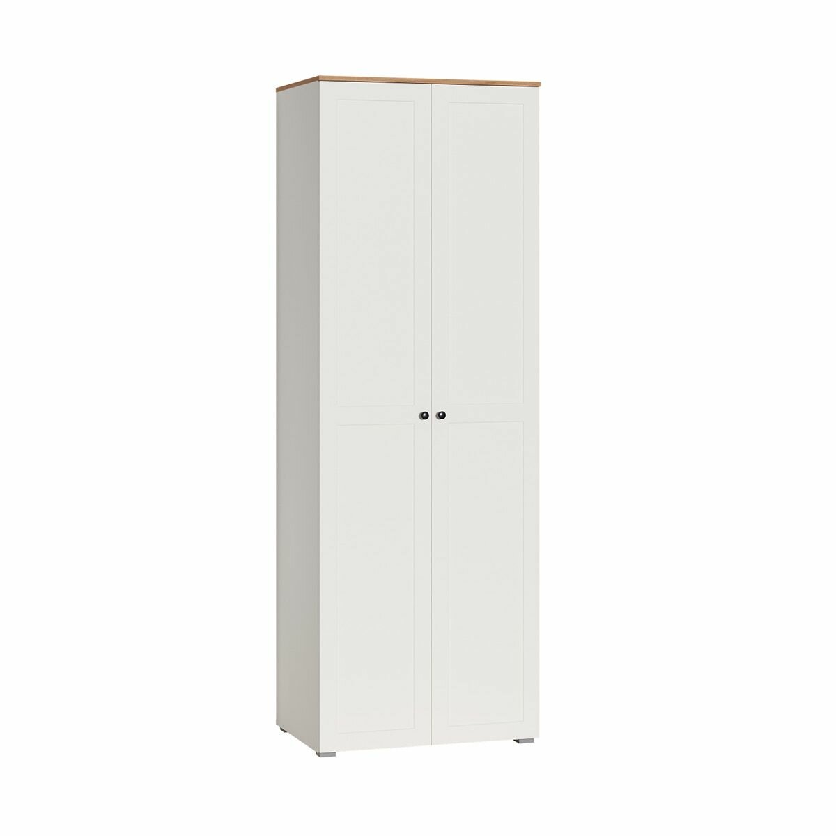 Остин Шкаф для одежды 13.336.02 Белый PE шагрень, Дуб Золотой CRAFT, белая шагрень 4101 ПВХ (Моби)