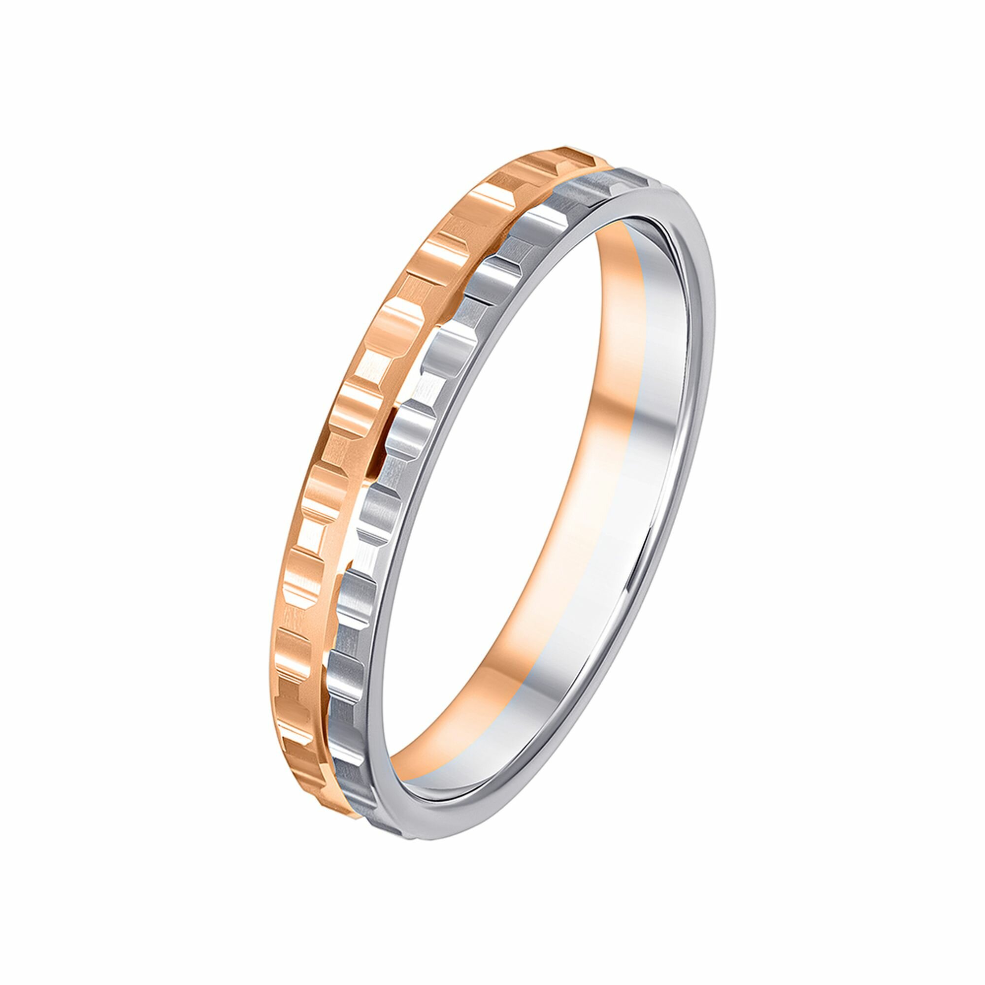 Кольцо обручальное, комбинированное золото, 585 проба