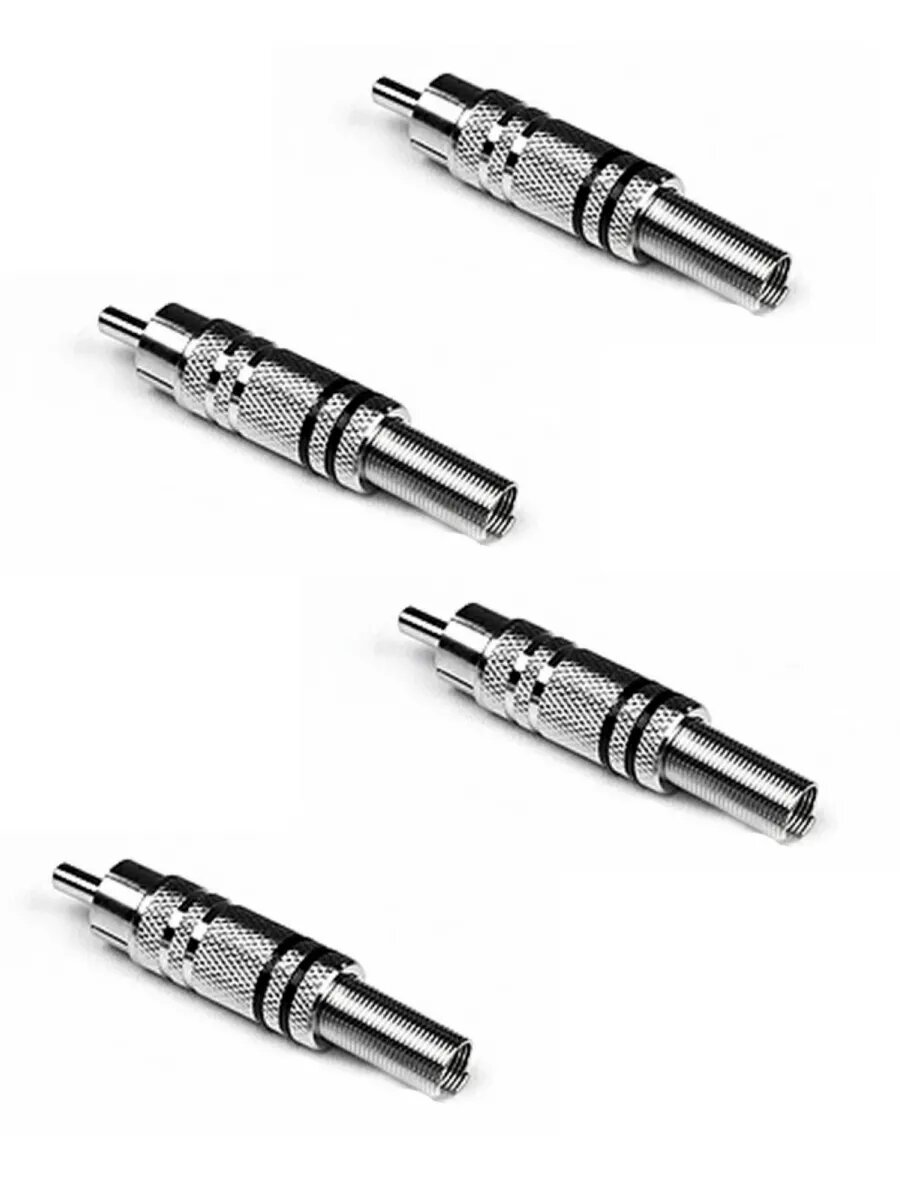 RCA100M/BK Разъём кабельный RCA тюльпан 4 шт.