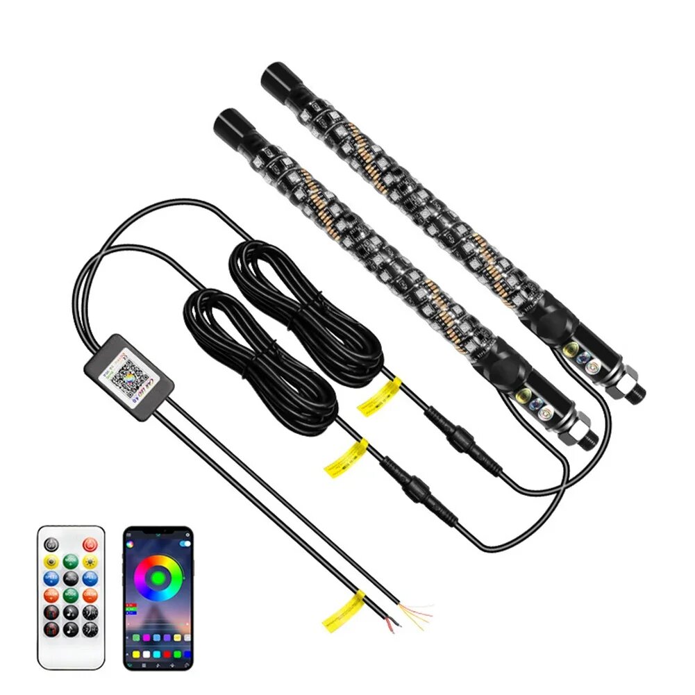 Новый 12 В 30 см/1 футов пульт дистанционного управления 60 светодиодных фонарей Красочные антенны для флагштока для UTV ATV Off Road Truck Sand Buggy Dune RZR 04