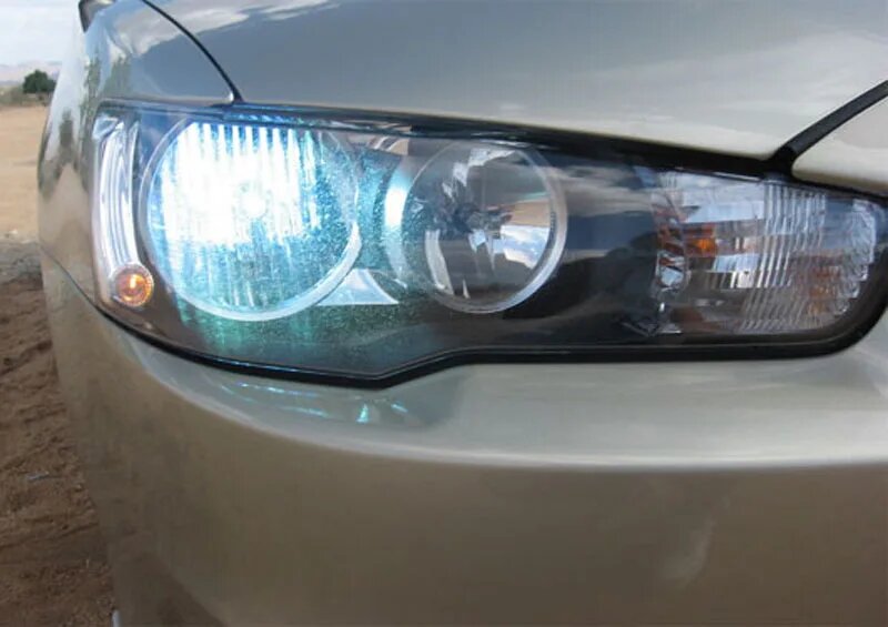 Отличный ультра яркий CCFL ангельские глазки набор колец Дневной светильник для Mitsubishi Lancer 2008-2015 галогенный головной светильник