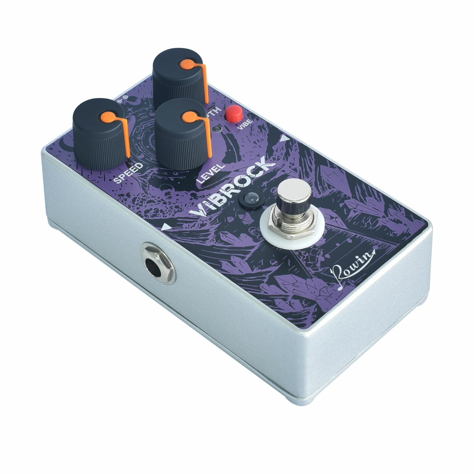 Педаль эффектов для гитары Rowin RE-02 VIBROCK Chorus Vibrato с регуляторами скорости, глубины и громкости Chorus True Bypass, полностью металлический корпус