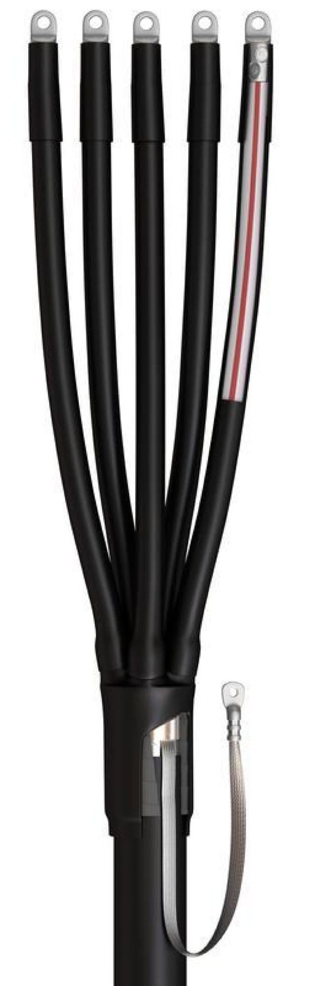 Муфта кабельная концевая КВТ 5ПКТп-1 с болтовыми наконечниками, изоляция пластик, черная, 505мм, 25/50мм2, 5 жил, нг-LS / электрика