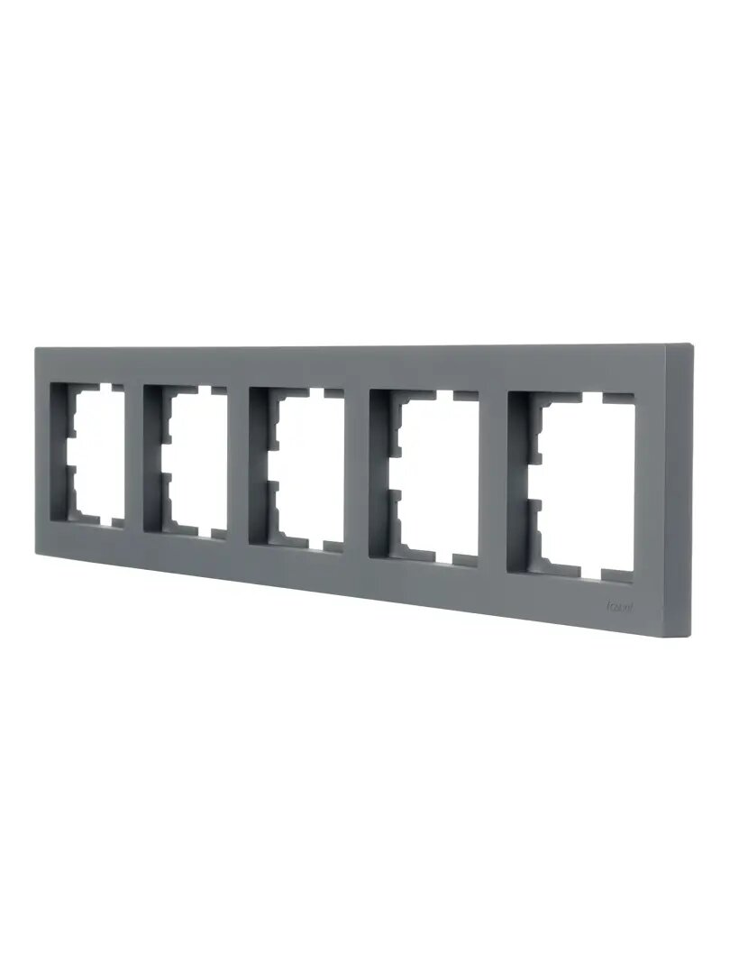 Рамка для розеток и выключателей Lezard Vesna 742-3400-150 5 постов цвет графит