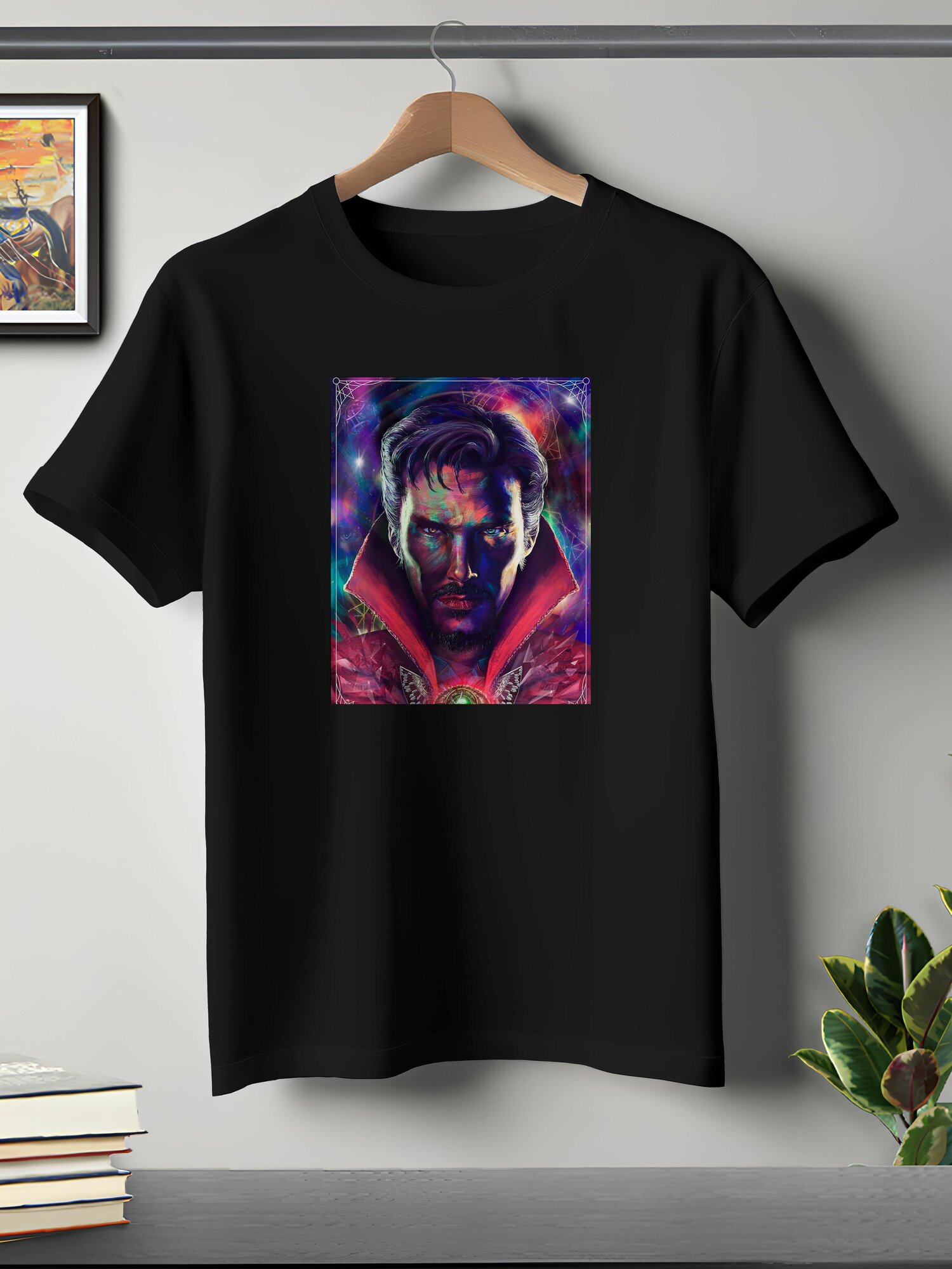 Футболка ONEQ унисекс 44-46 (S) размер с принтом Доктор Стрейнж, черная