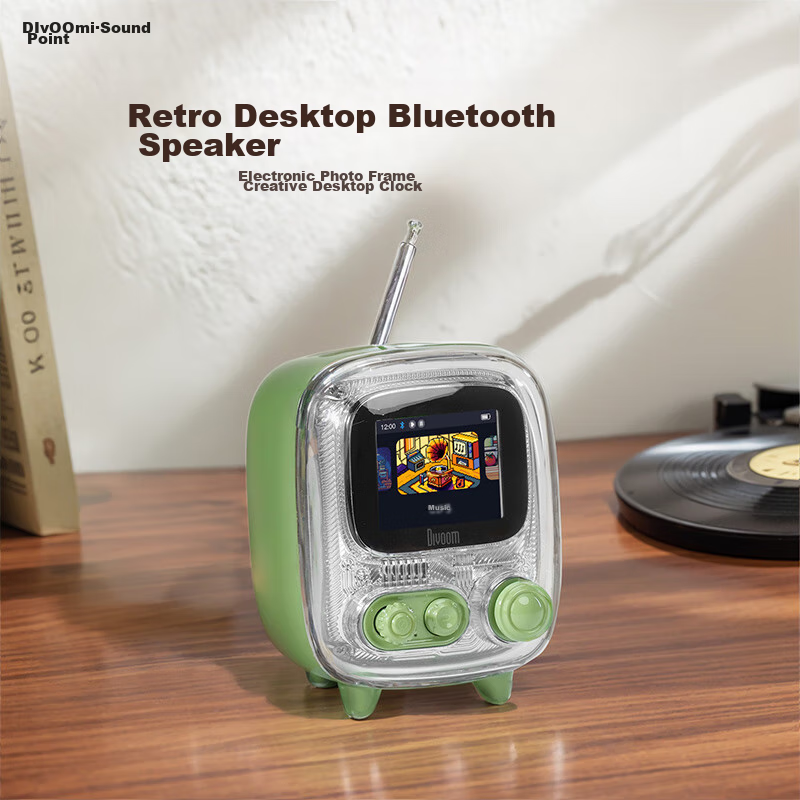 Портативная Bluetooth-колонка Divoom Ditoo Retro Pixel Art Tiivoo-2 с пиксельной графикой, будильником, радио, retro green