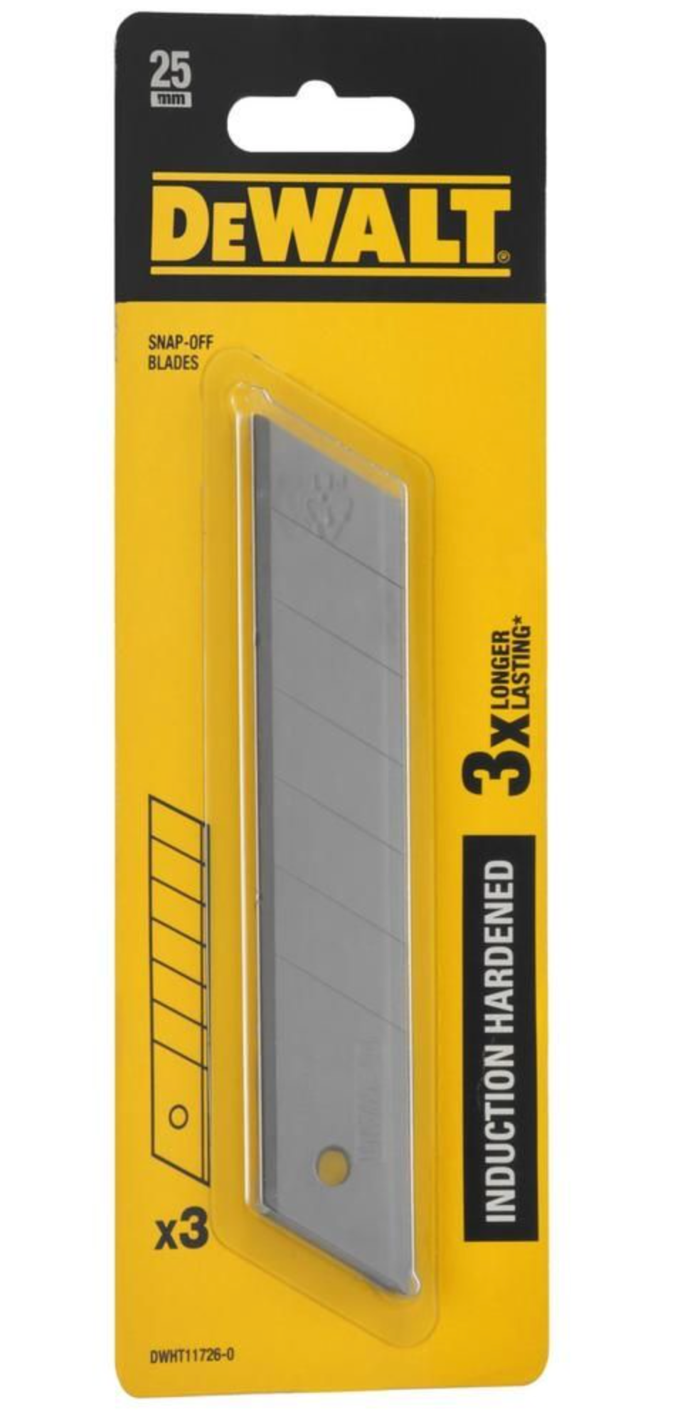 Сегментированное закаленное лезвия для ножа DeWALT DWHT11726-0 25мм, 3шт