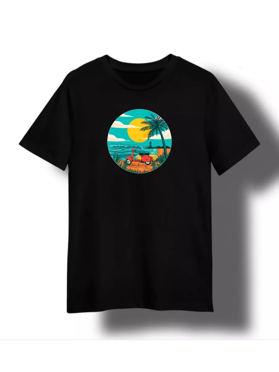 Футболка пейзаж в стиле поп арт