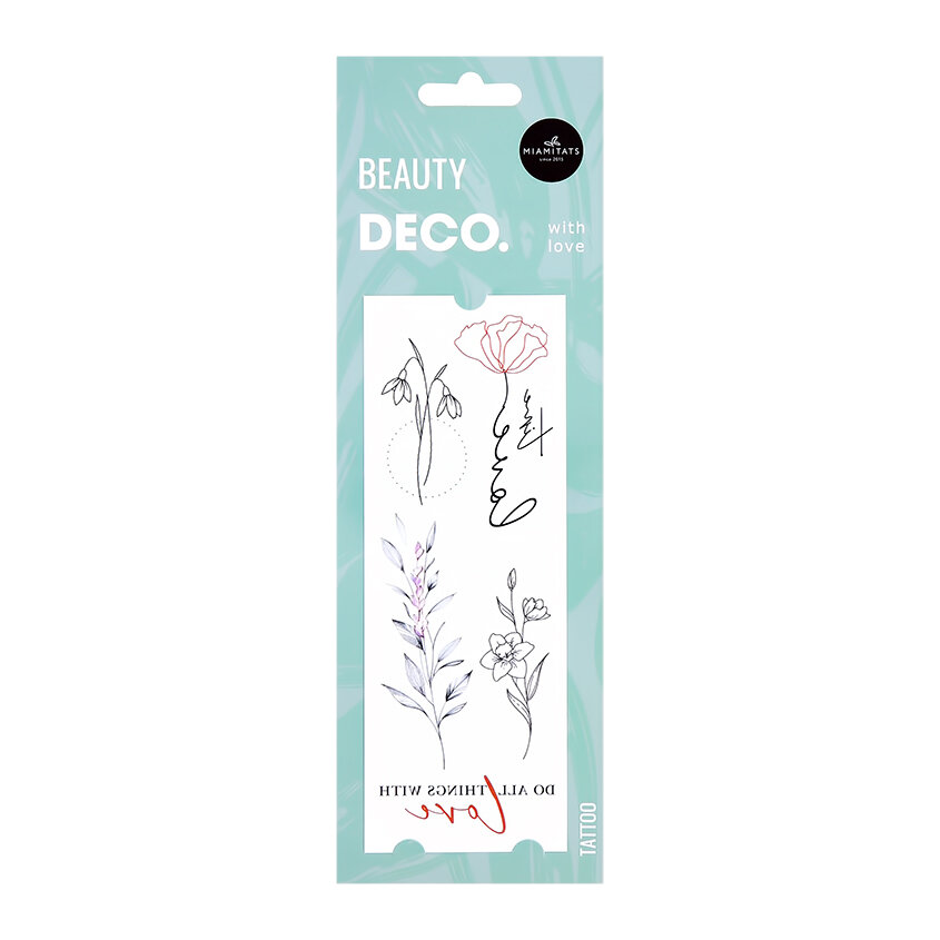 Набор переводных татуировок для тела DECO. SPRING FLOWER by Miami Tattoos (With love)