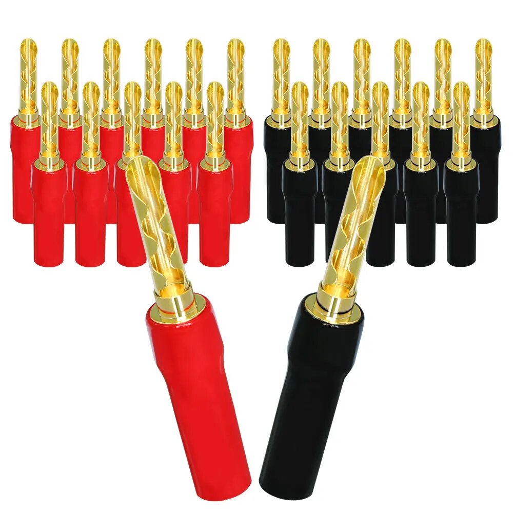 Музыкальный звук, штекеры типа «банан», закрытый винт, 24-каратное позолоченное разъем типа «банан», разъемы типа «банан» с двойным винтовым замком, разъем типа «банан»