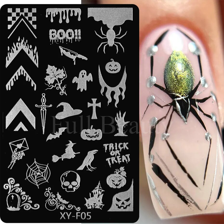 Пластина для стемпинга ногтей Full Beauty XY-F05 Halloween