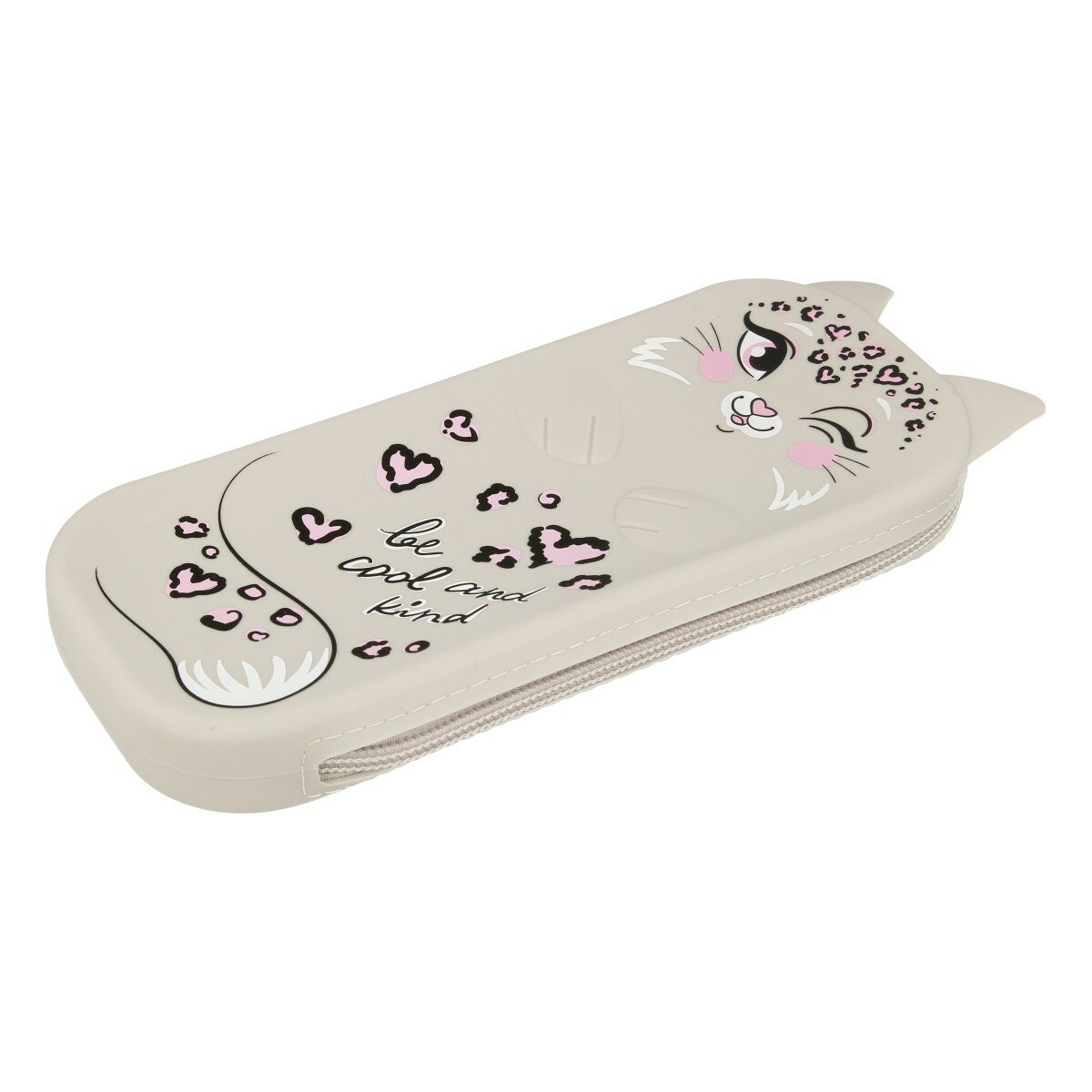Феникс пенал школьный с принтом Кот в сердечках, размер 20x8.5x2.5 см, модель 61994-IG21