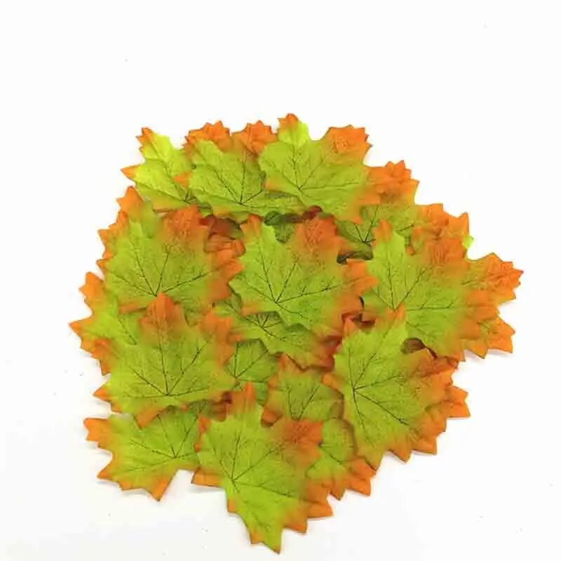 Искусственные кленовые листья 100 шт, 8 см Оранжевый, 9
