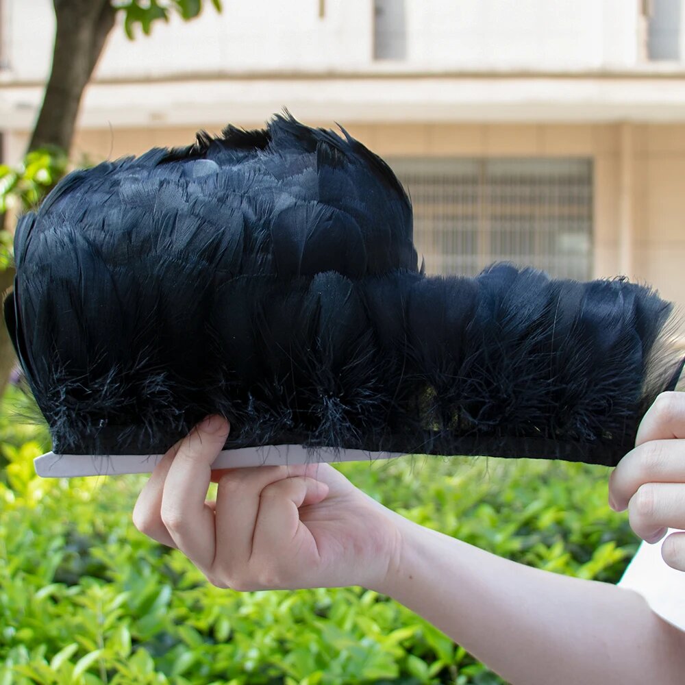 Цветные гусиные перья Yueli 1/5/10 м Черный, 1meter, черный